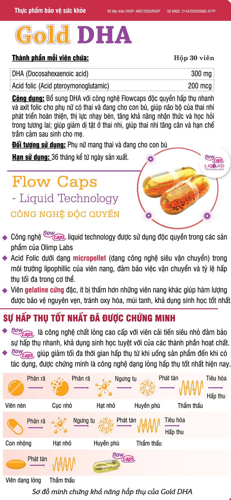 Viên uống Gold DHA hỗ trợ sức khỏe cho bà bầu (Hộp 30 viên)