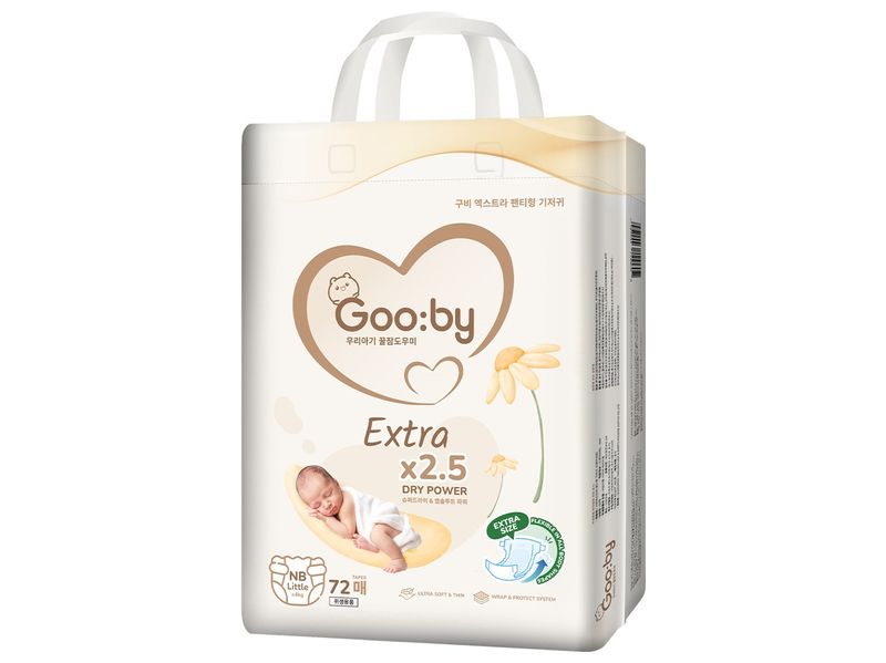 Bỉm - Tã dán Gooby Extra size Newborn Little 72 miếng (Dưới 4kg)