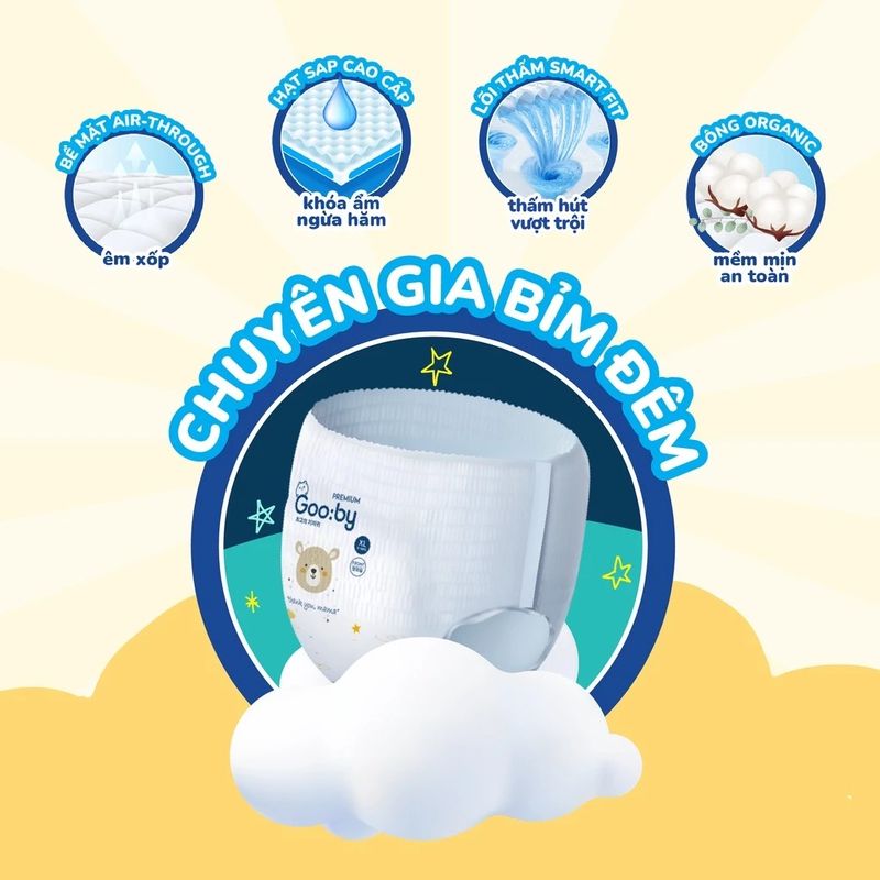 Bỉm - Tã dán Gooby Premium size Newborn 42 miếng (Dưới 5kg)