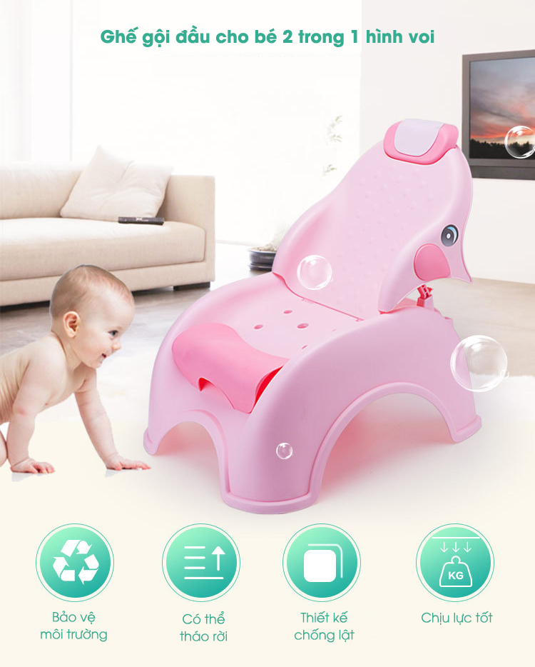 Ghế gội đầu cho bé 2 trong 1 hình voi
