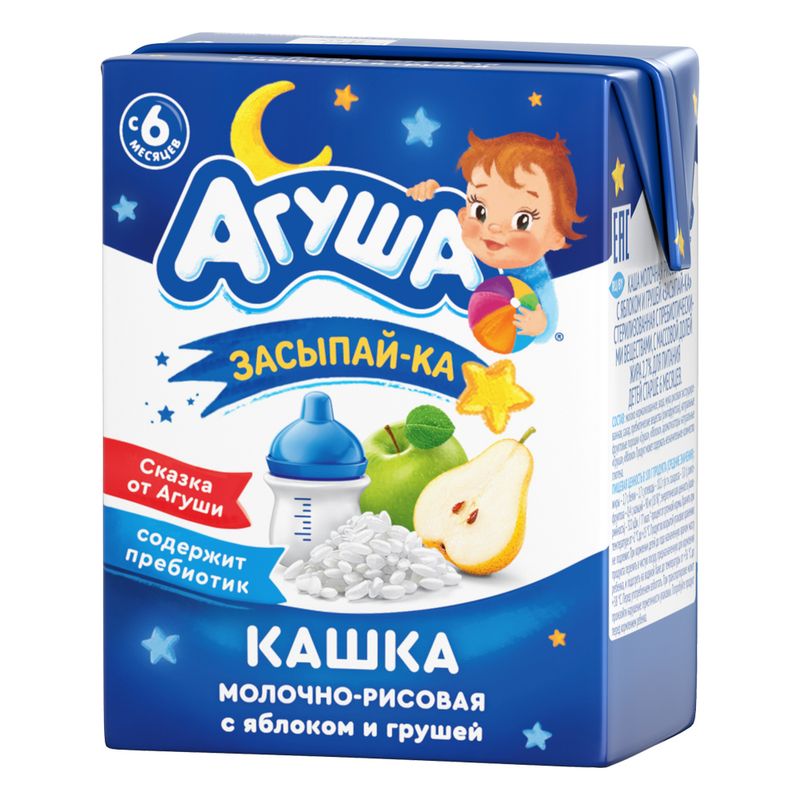 Sữa đêm gạo sữa vị táo và lê Agusha 200ml