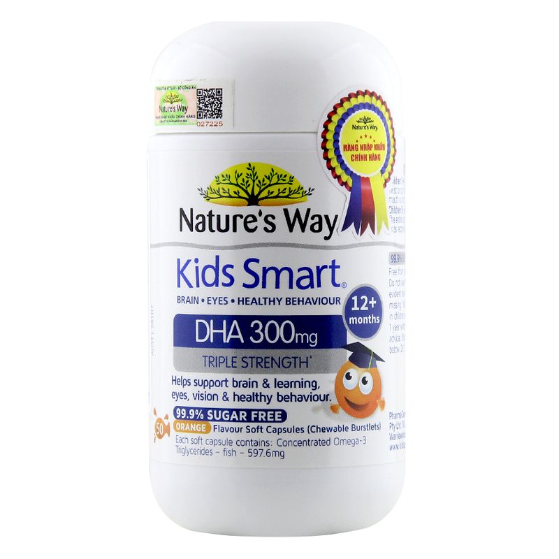 Thực phẩm chức năng Nature's Way Kids Smart DHA 300mg (50 viên)